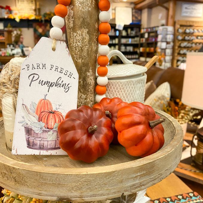 Orange Mini Pumpkin Decor - Set of Three – Quilted Cabin