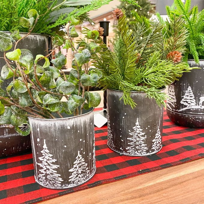 Winter Tree Buckets - Two Sizes – Quilted Cabin