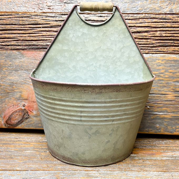 Galvanized Pocket Buckets - Two Sizes – Quilted Cabin