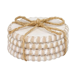 Wooden Beaded Round Coaster Set – Quilted Cabin