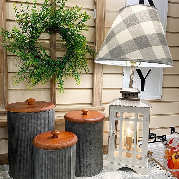 Dove Gray and Cream Buffalo Check Lamp Shades - Two Sizes – Quilted Cabin