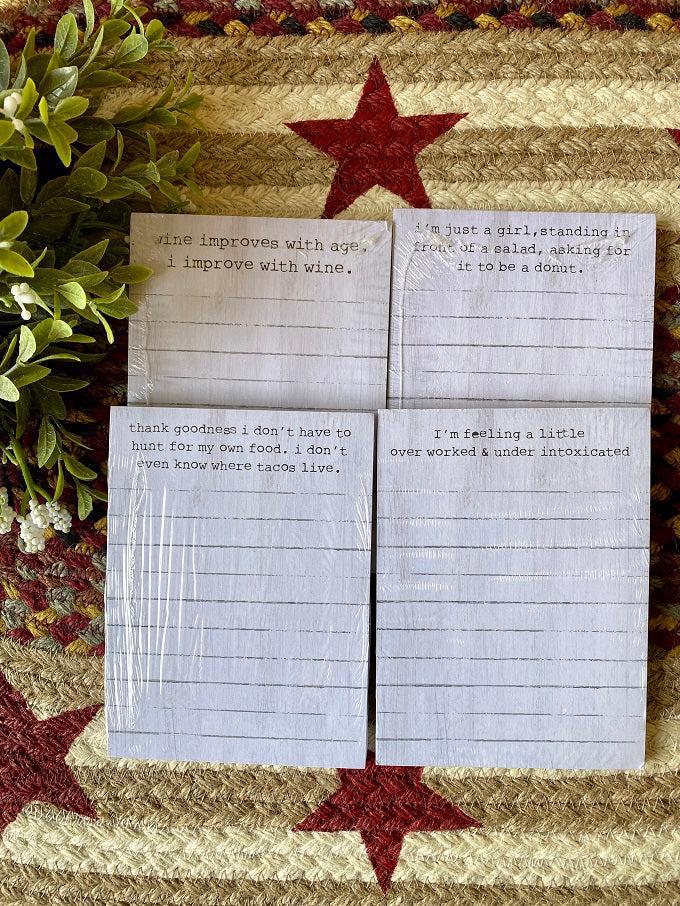 Funny Statement Magnetic Note Pads – Quilted Cabin