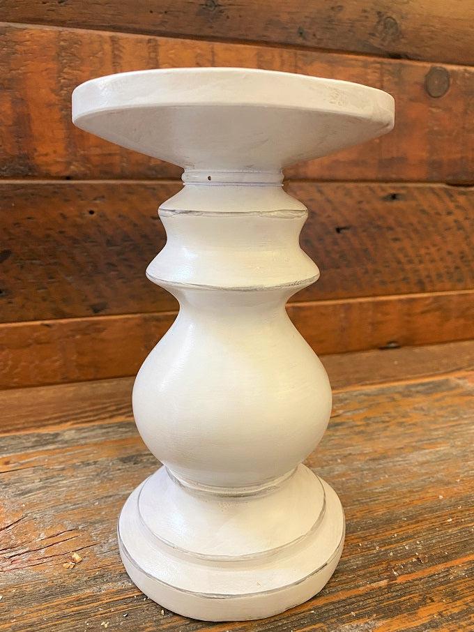 Distressed White Chunky Candlesticks - Three Sizes – Quilted Cabin